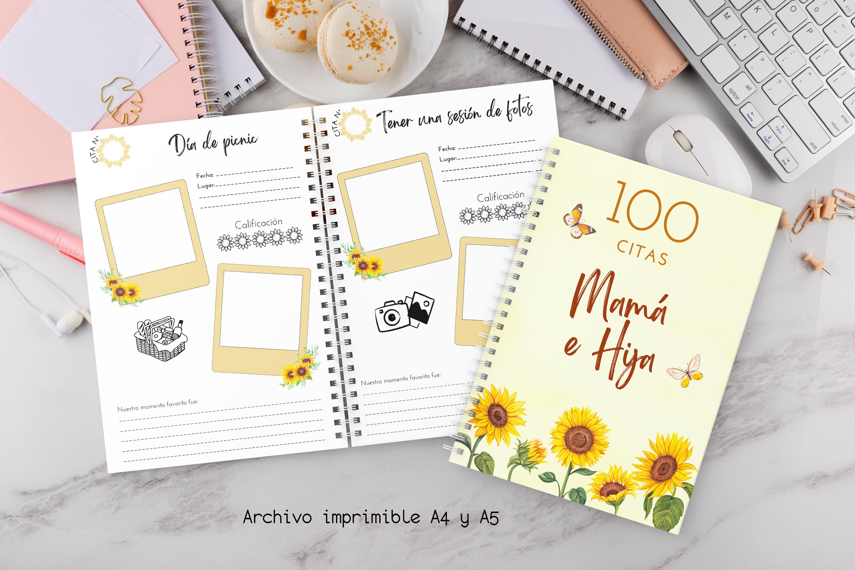 Mamá e hija 100 citas juntas, archivo imprimible 100 citas para mamá e hija, actividades mamá e ...