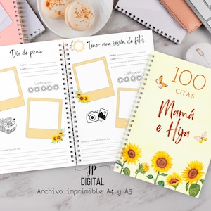 Mamá e hija 100 citas juntas, archivo imprimible 100 citas para mamá e hija, actividades mamá e ...