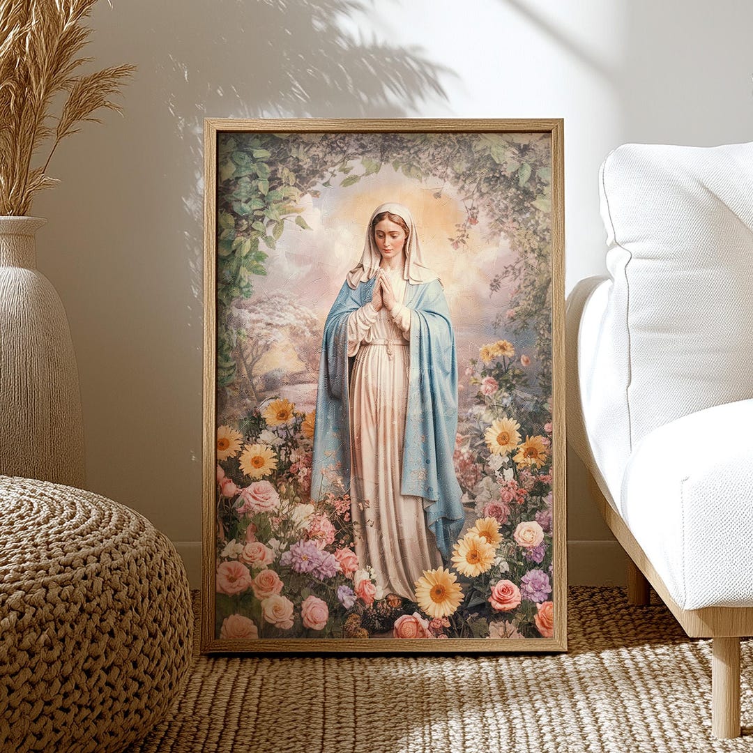 Artful Painting Our Lady of Lourdes Digital Download File, Virgin Mary ...