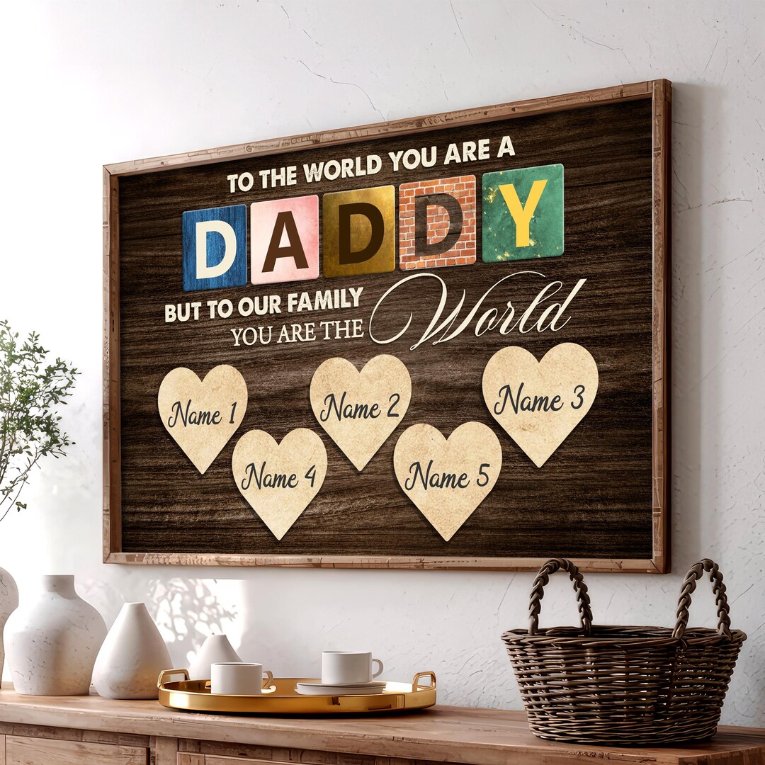 Custom Daddy Poster With Kids Names, Father's Day Gift for Dad to the ...