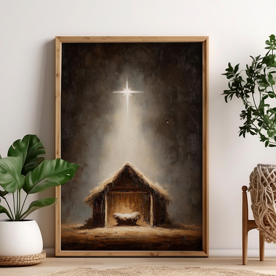 Nativity Scene Poster, Bethlehem Star Christmas, Holy Night Religious ...