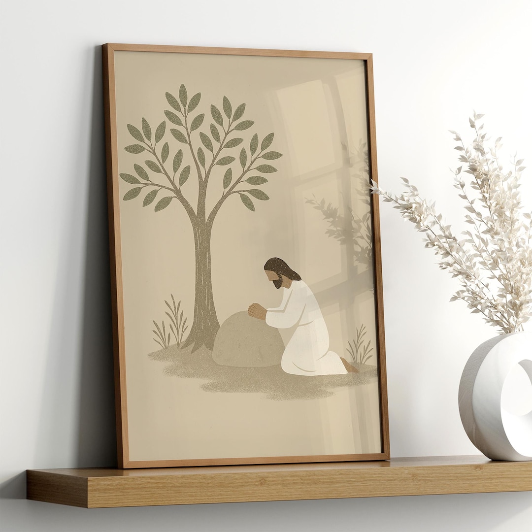 Jesus Praying in the Garden Digital Download, Printable Christian Art ...