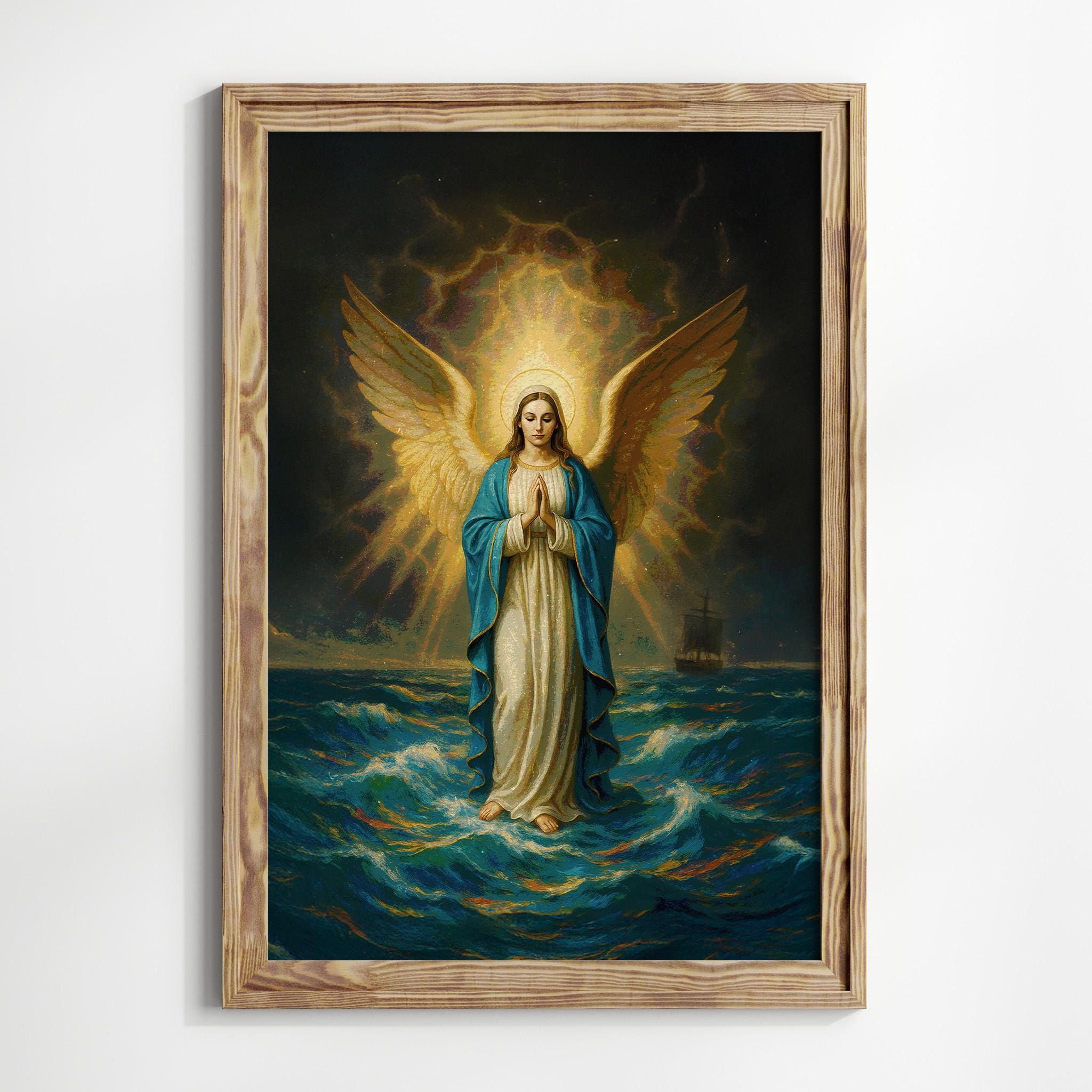 Blessed Virgin Mary Star of the Sea Religious Poster, Catholic Faith ...
