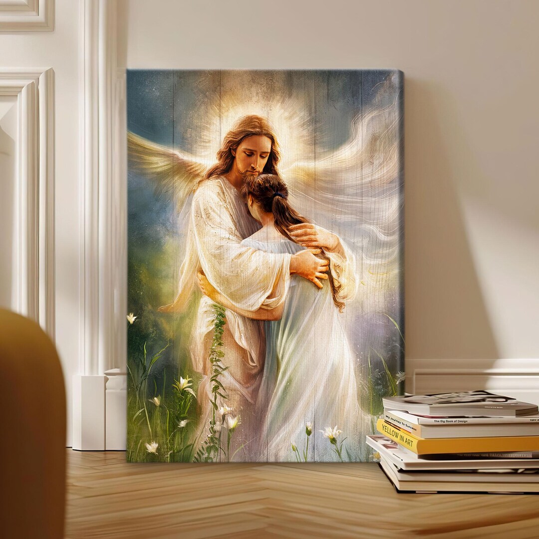 Jesus Hugging Woman Canvas Art, Christian Religious, Spiritual ...