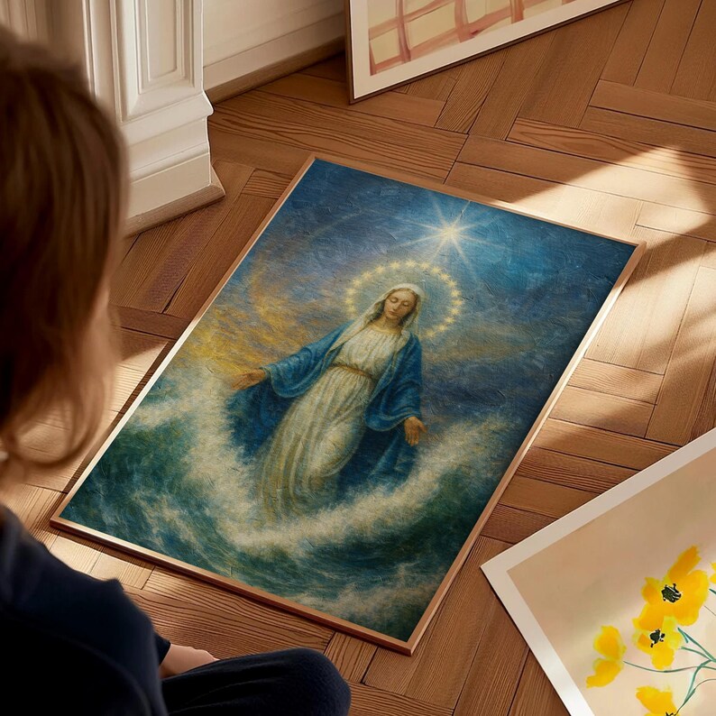 Virgin Mary Star of the Sea Poster, Catholic Religious Framed Art ...