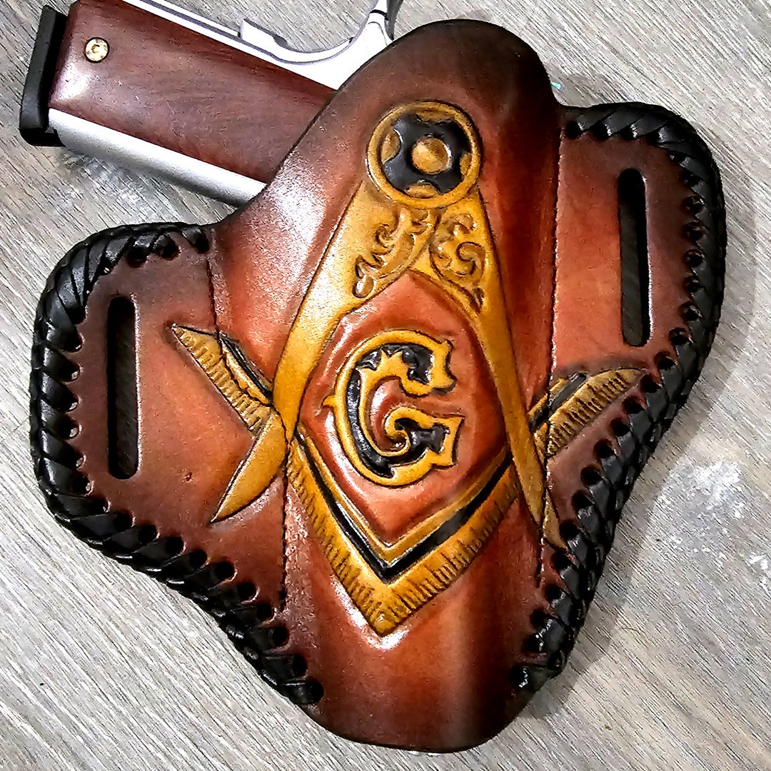 Premium Handmade Engraved Leather Holster Fits 1911 Full Size Gun ...