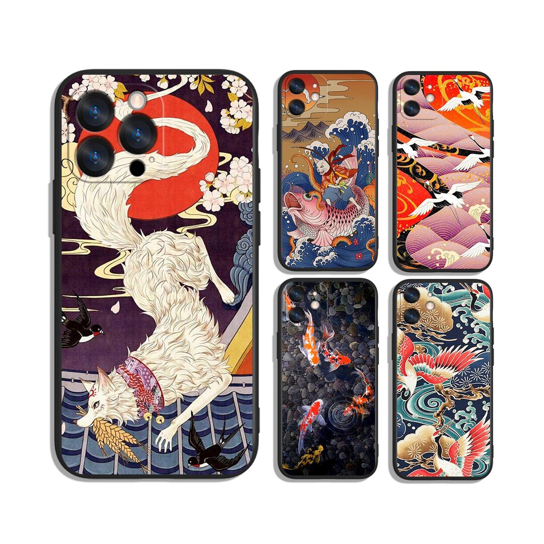 Japanese Ukiyo-e Anime Inspired Traditional Print Protective Custom ...
