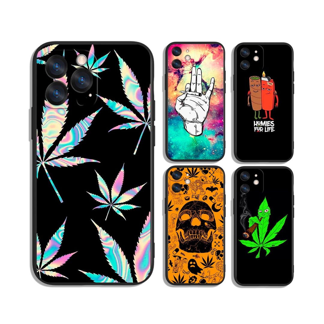 Cannabis Weed Green Leaf Fantasy Vibe Protective Custom Phone Cases for ...