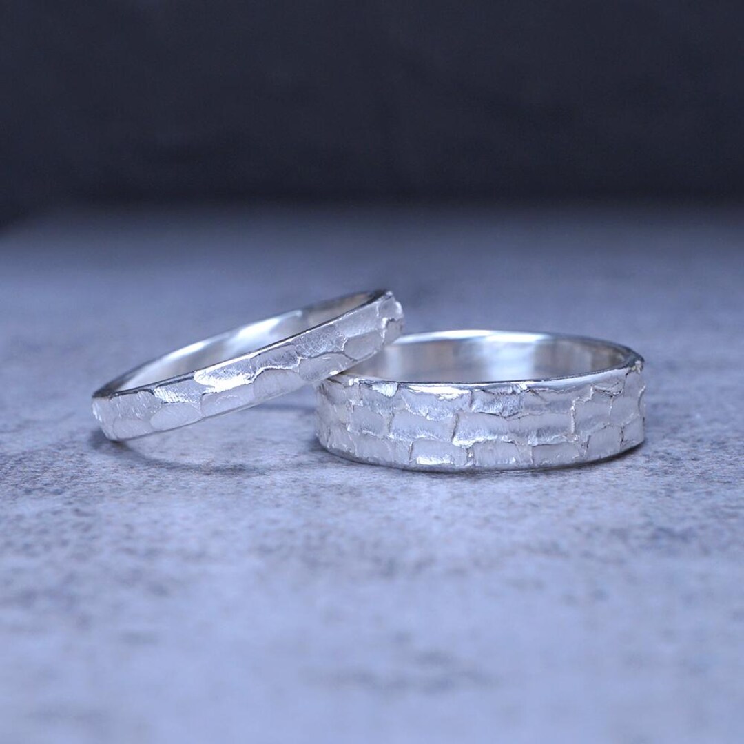 Impressionism Ring | Dance of Light and Shadow Ring | Handmade Textured Ring | Custom Engraved ...