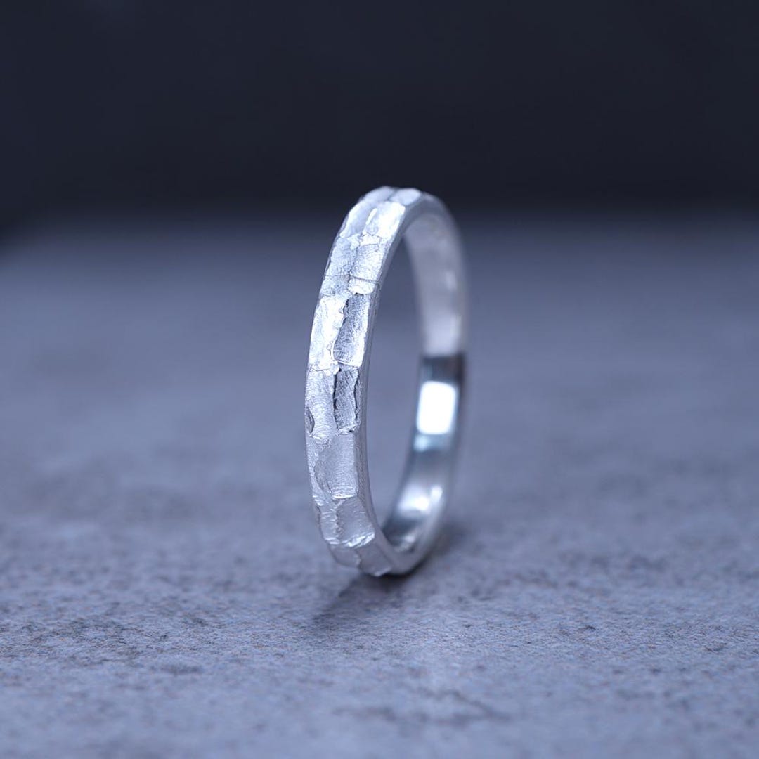 Impressionism Ring | Dance of Light and Shadow Ring | Handmade Textured Ring | Custom Engraved ...