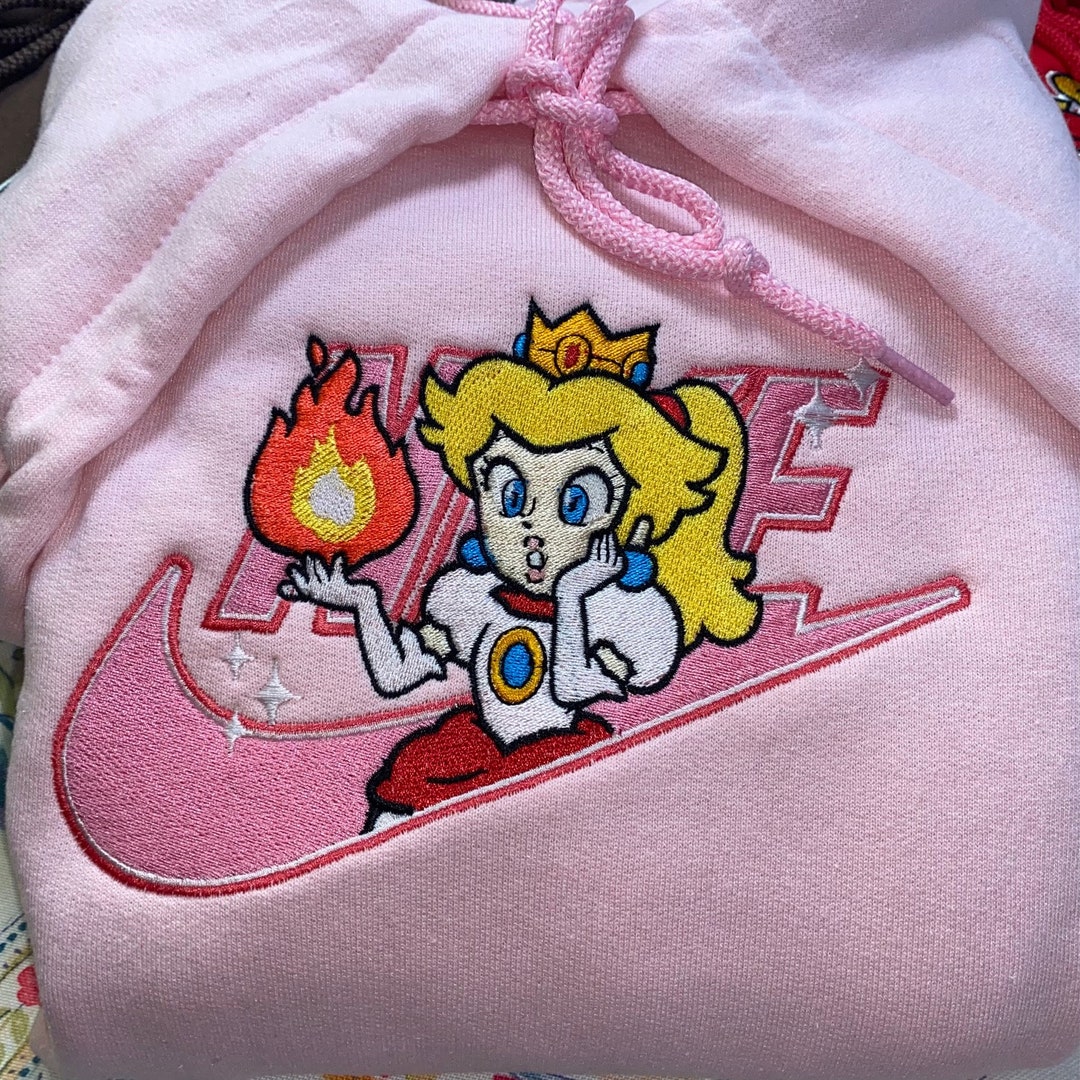 Princess Peach Embroidered Hoodie - Etsy