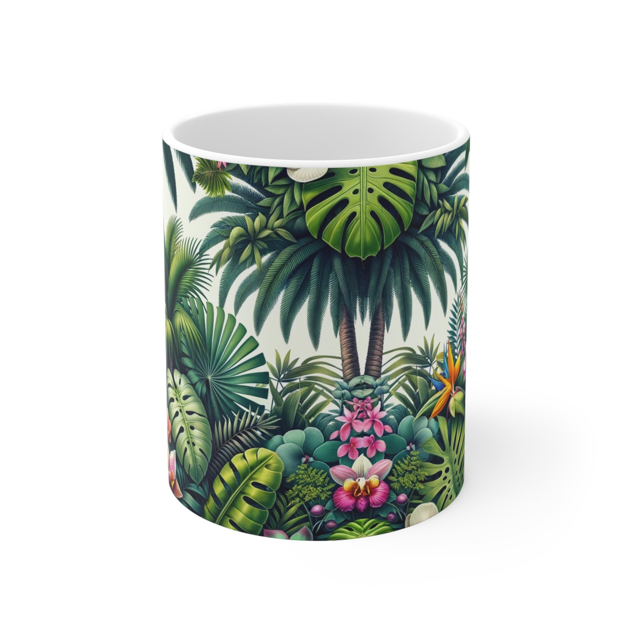 TROPICAL COFFEE MUGS, Monstera Mug, Jungle Theme Ceramic Mug, Hawaiian ...