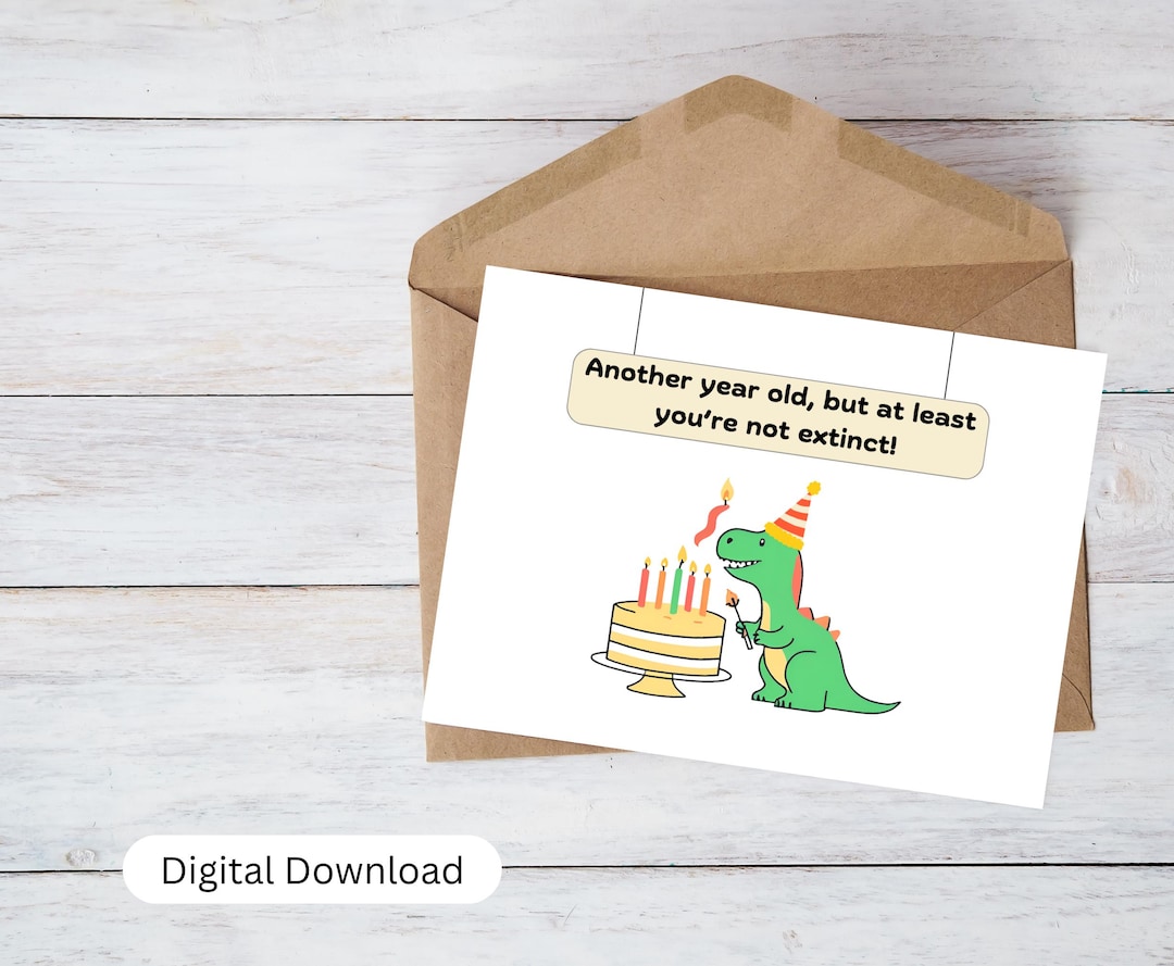 Printable Dinosaur Birthday Card: Funny Kids Birthday (digital Download ...