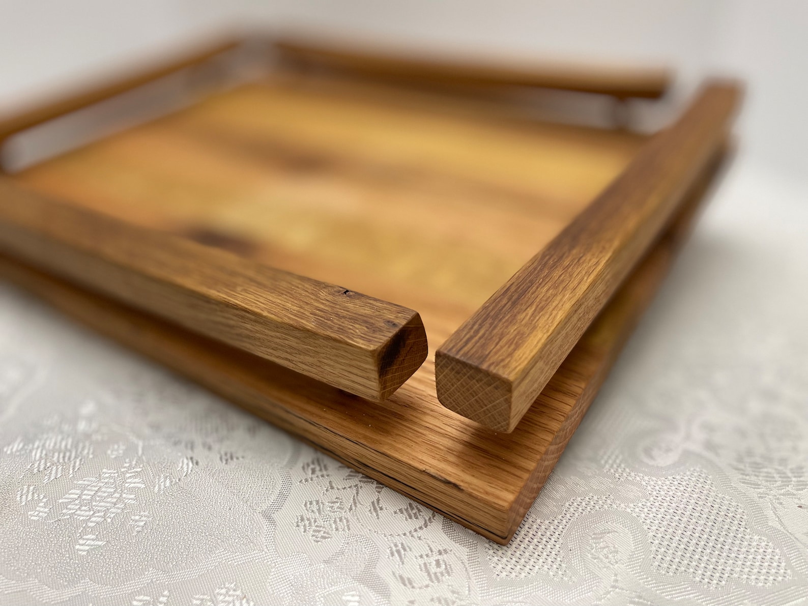 Handmade Wooden Serving Tray, Unique Handles Design, Artisan Tray ...