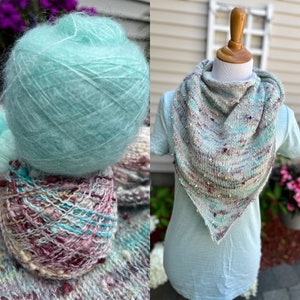 Shawl Kit/ Shawl Set/ Slubby Yarn & Silk/ Mohair, 2 Skein Yarn Set ...