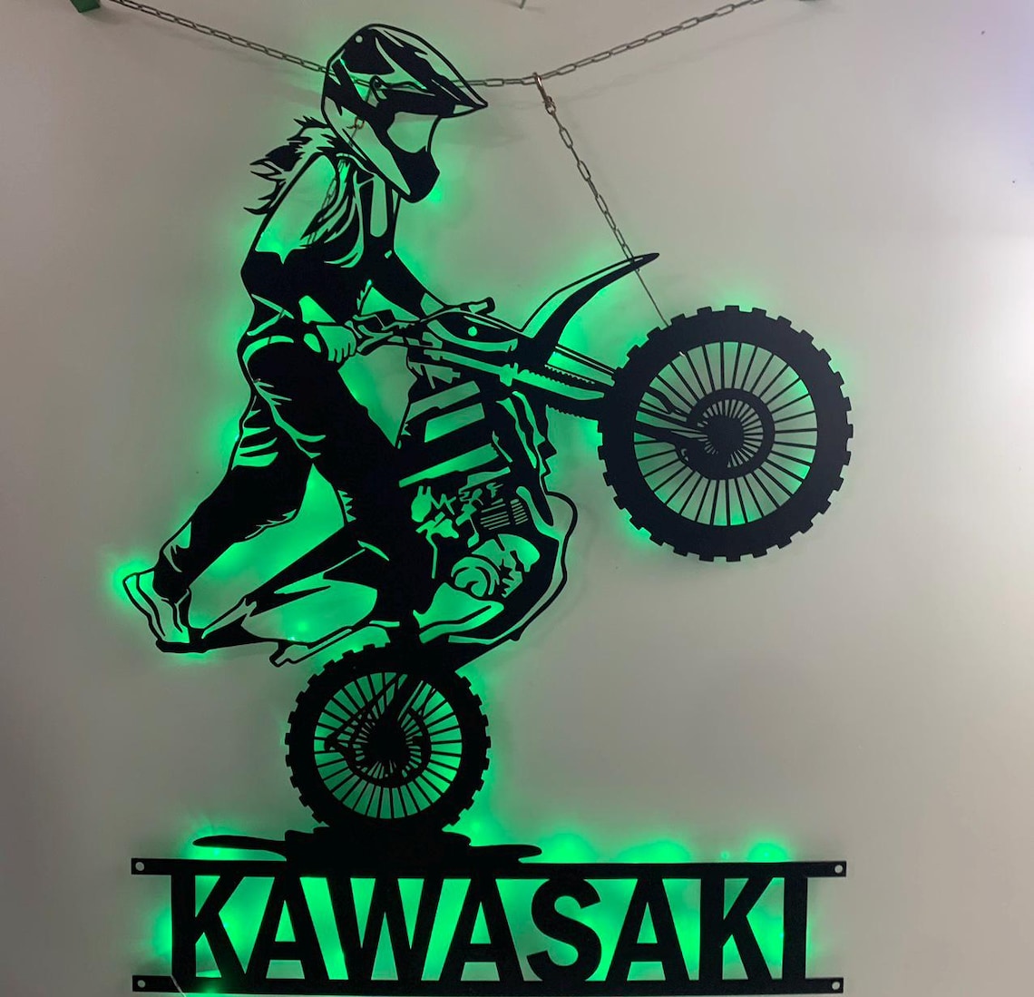Custom Dirt Bike Metal Sign Wall Art With LED Lights, Personalized ...