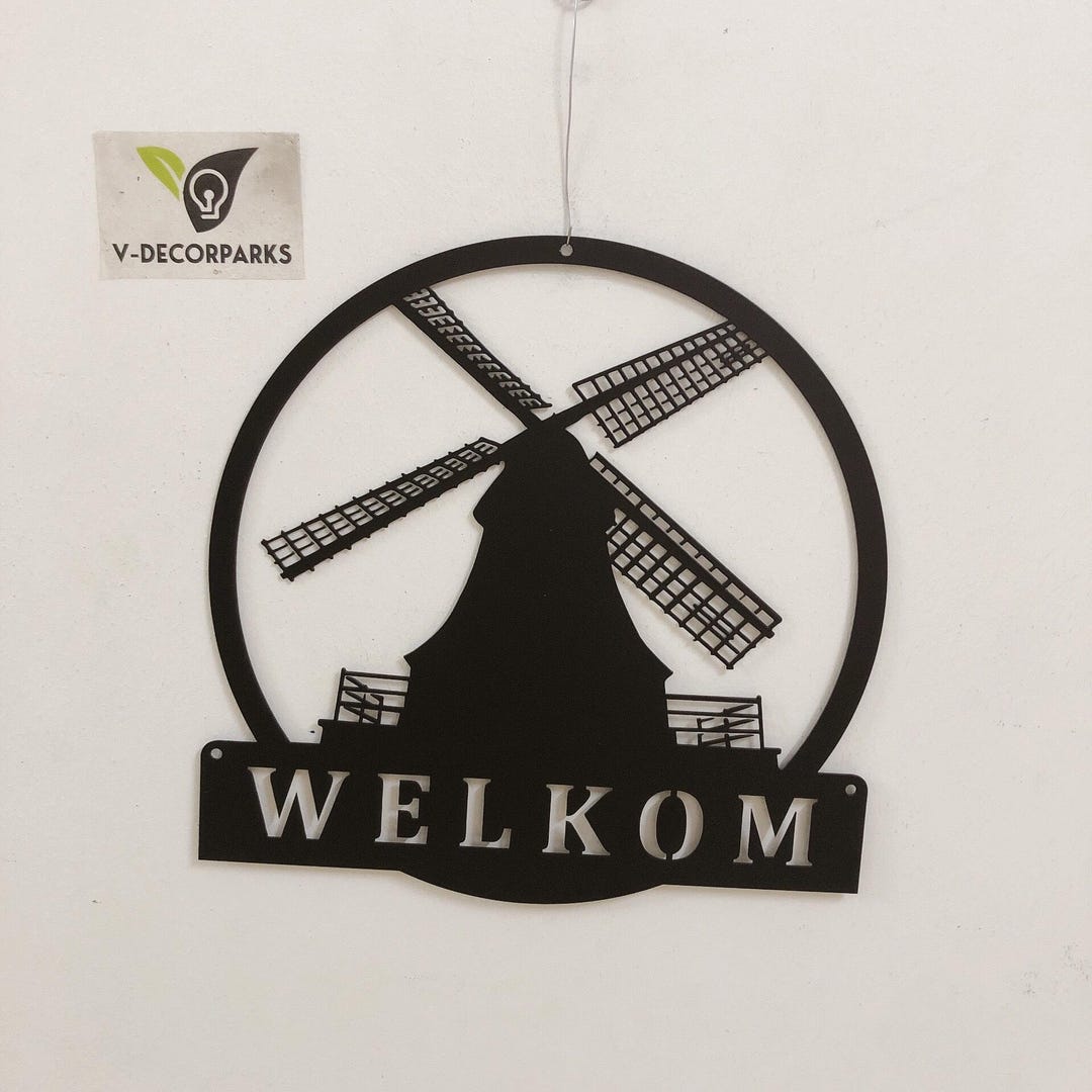 Personalized Windmill Monogram Metal Sign, Windmill Metal Wall Art ...
