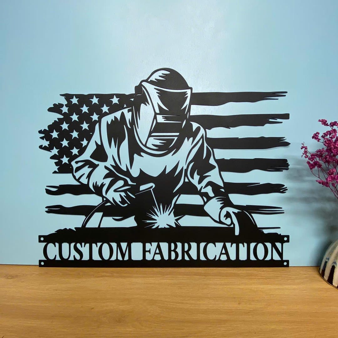 Personalized US Ironworker Welding Metal Wall Art, Customized Welder ...