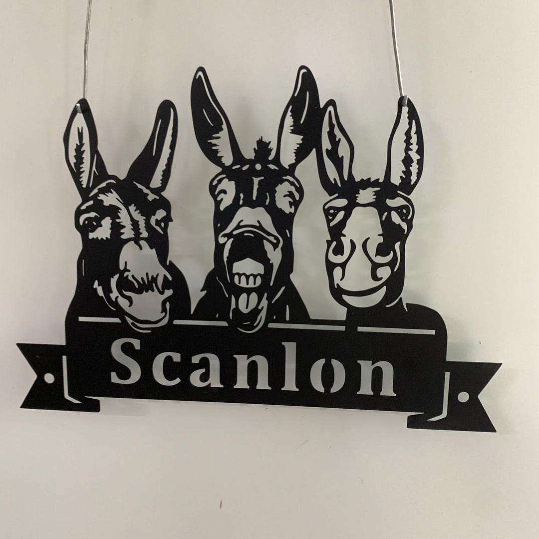 Custom Funny Donkey Metal Farm Sign Wall Art, Personalized Donkey Farm ...