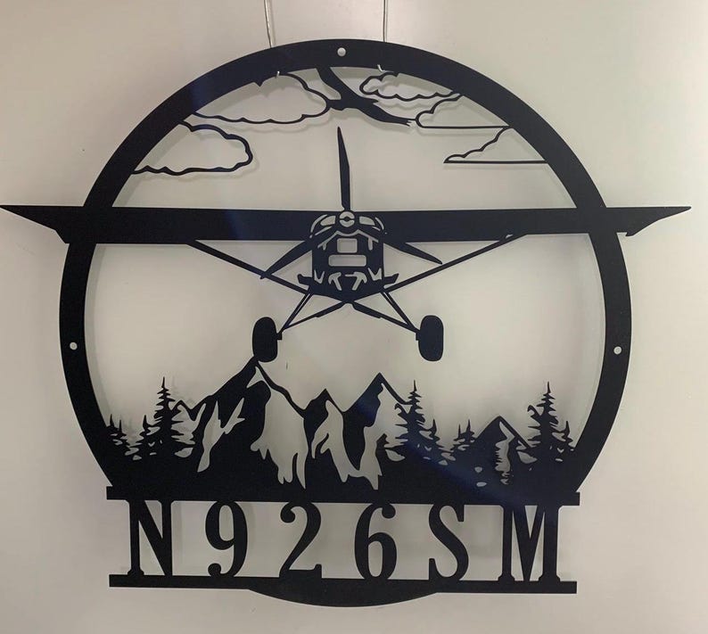 Custom Aircraft Metal Wall Art, Personalized Airplane Pilot Metal Name ...