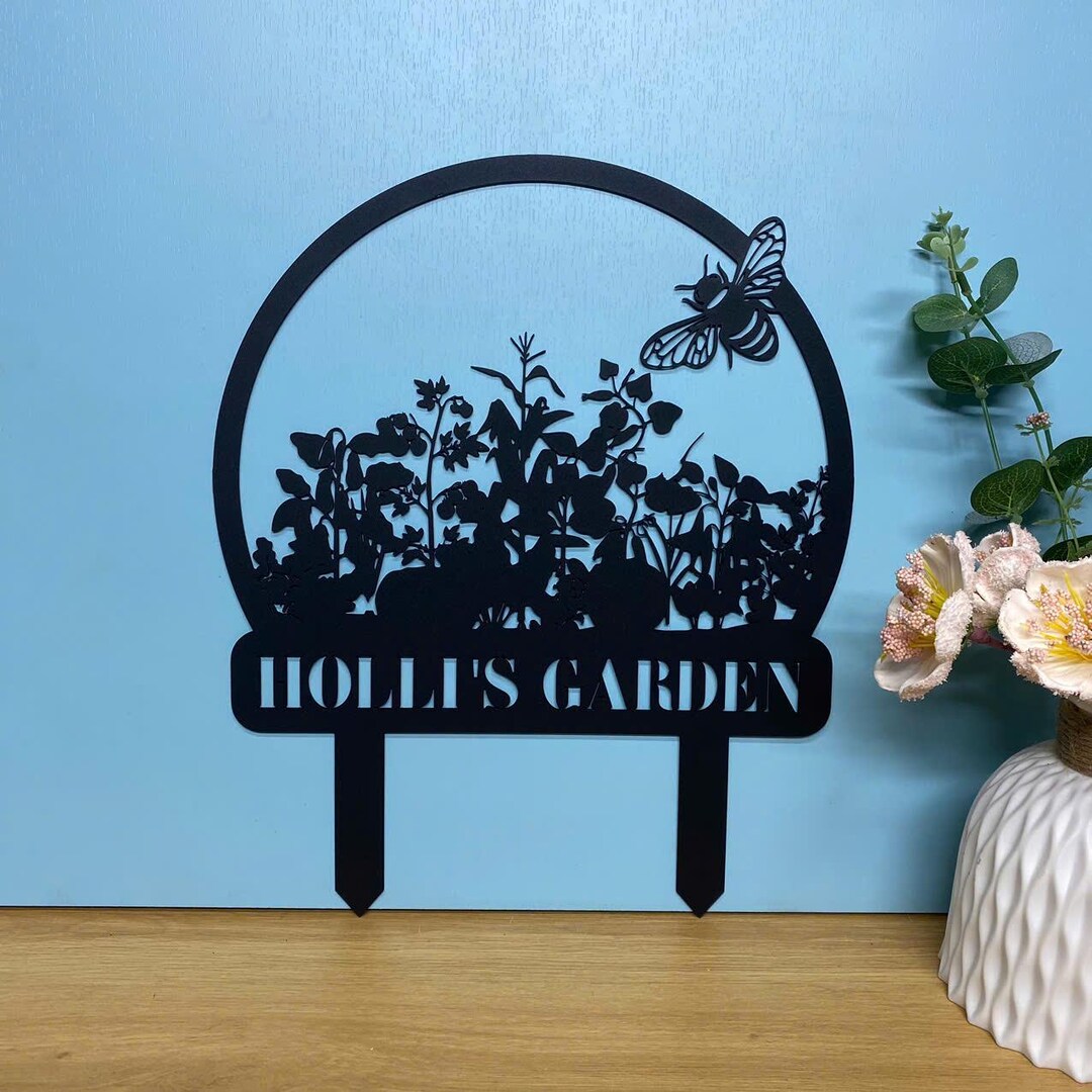 Custom Metal Garden Sign With Stake, Personalized Name Gardener Metal ...