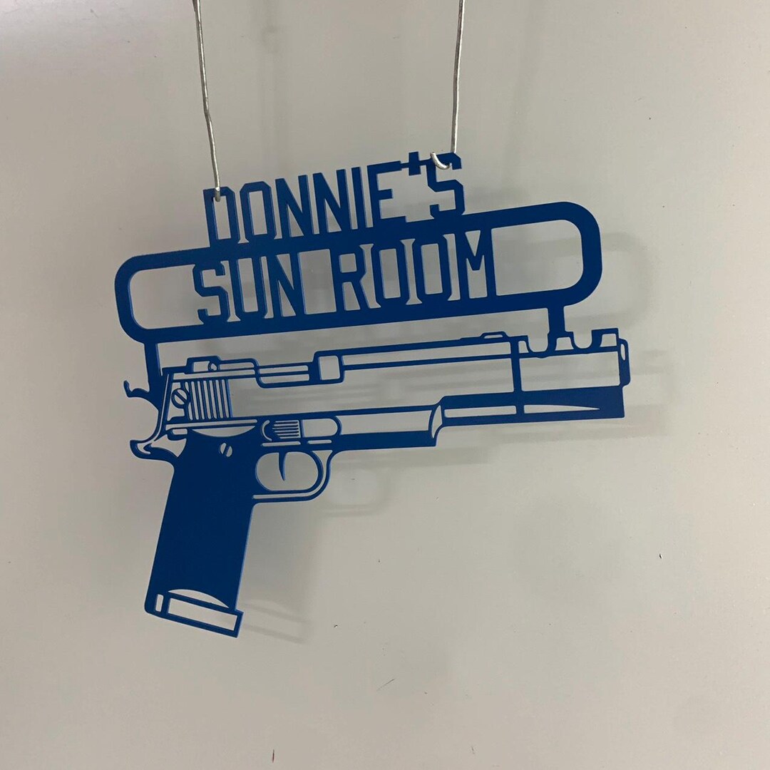 Custom Pistol Gun Room Metal Sign Wall Art, Personalized Pistol Gun ...