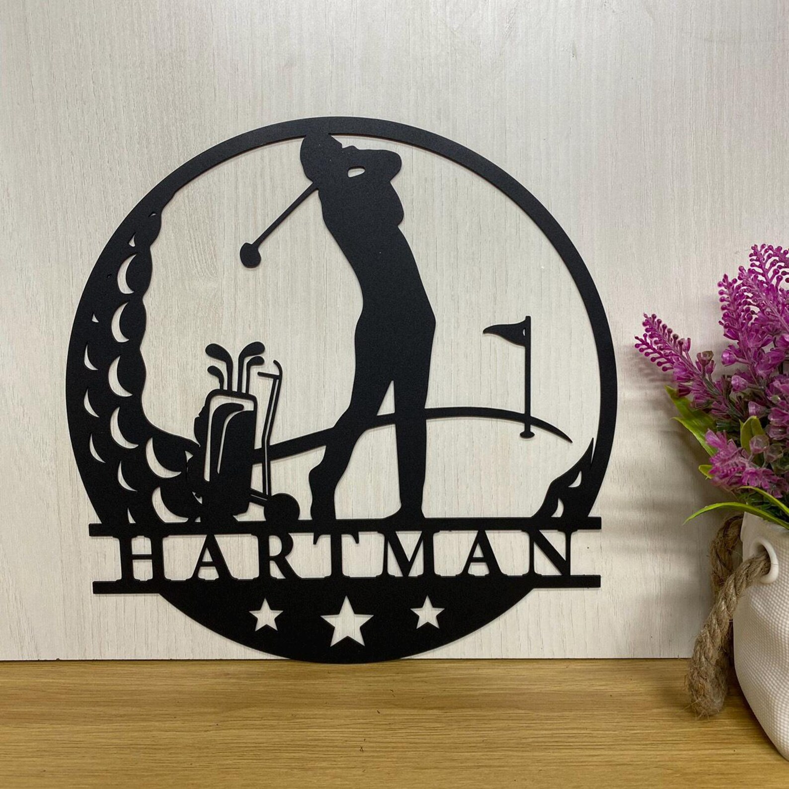 Custom Golfing Metal Wall Art, Personalized Golfer Metal Name Sign ...