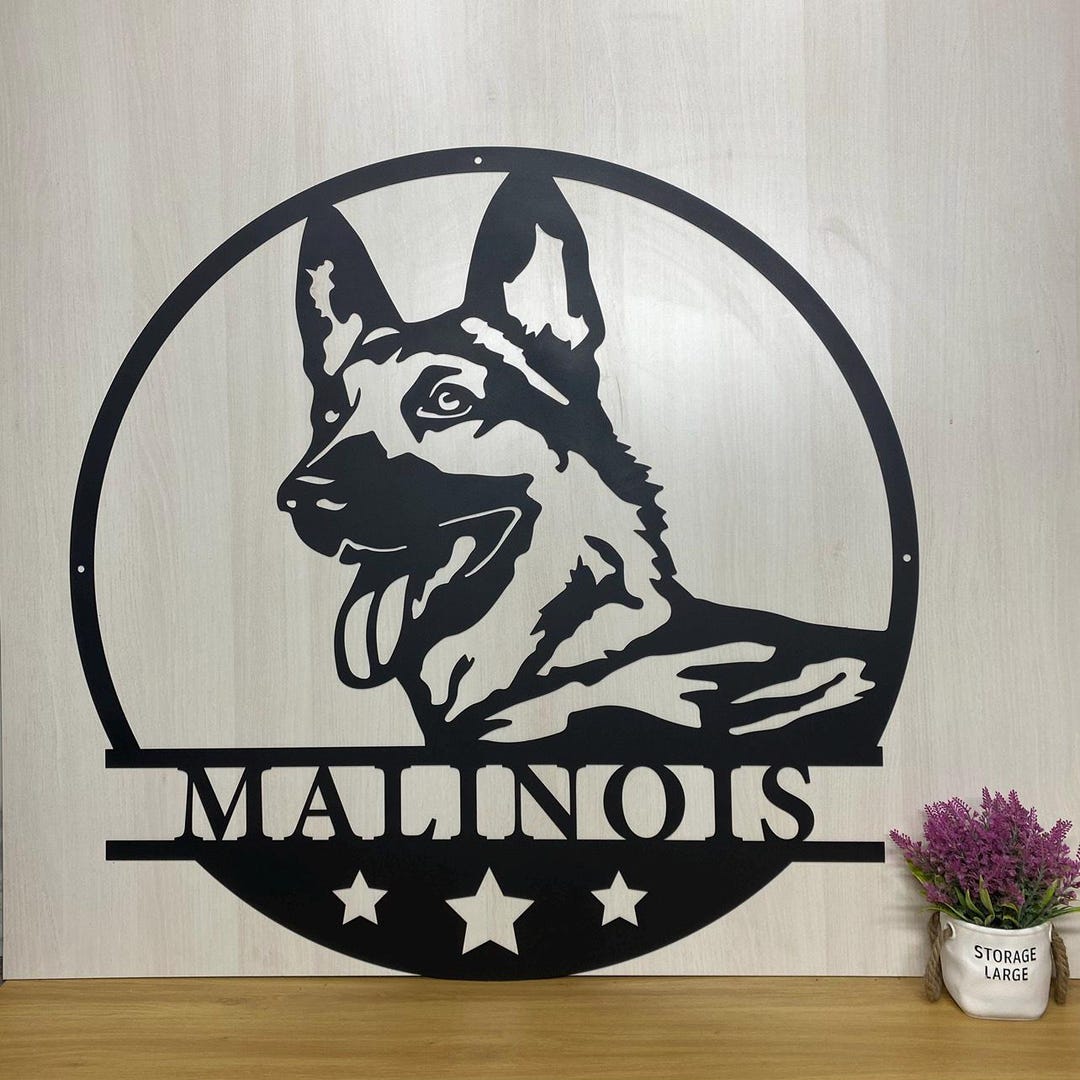 Custom German Shepherd Monogram Metal Wall Art, Personalized German ...