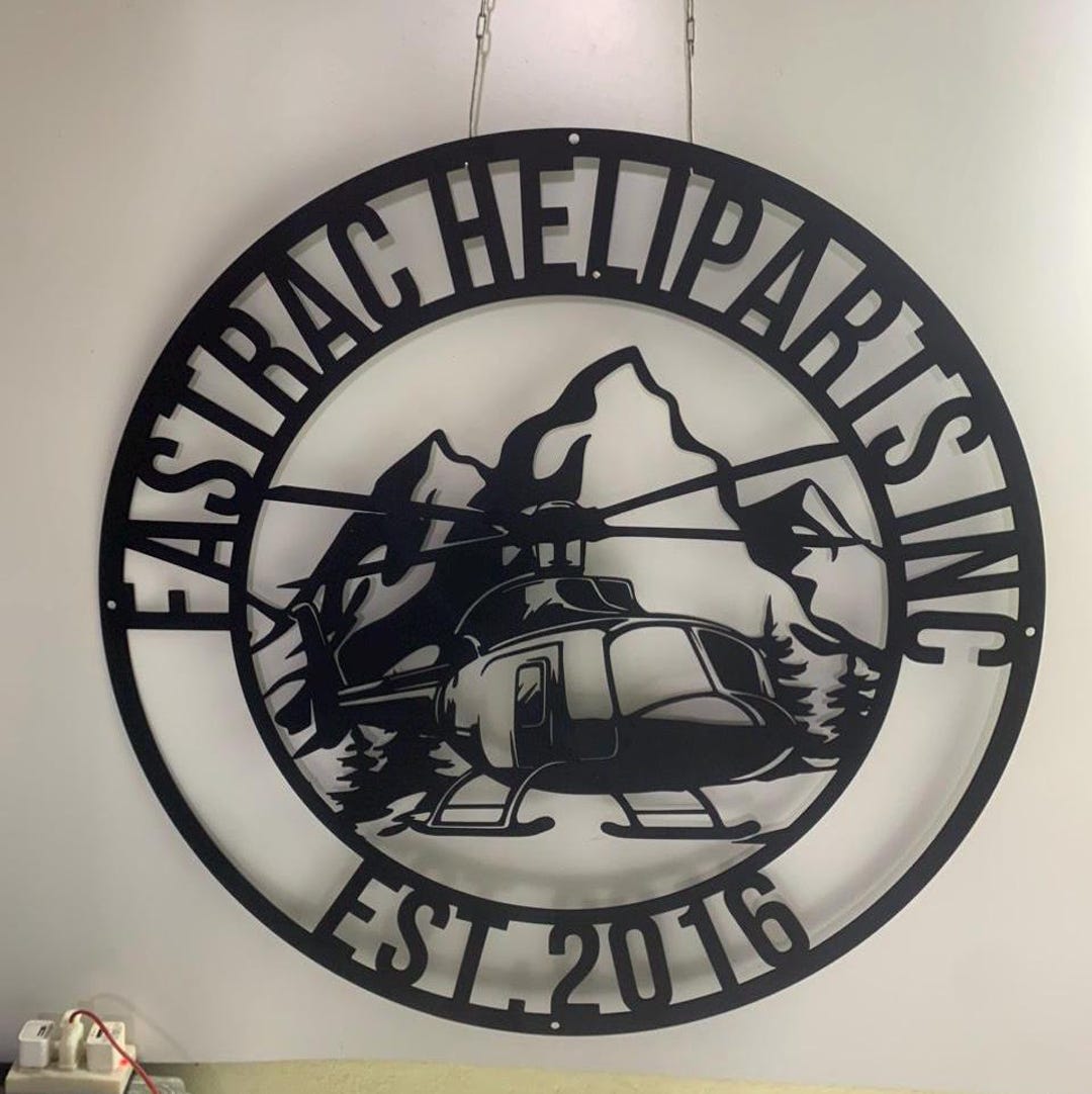 Custom Helicopter Metal Wall Art, Personalized Pilot Metal Name Sign ...