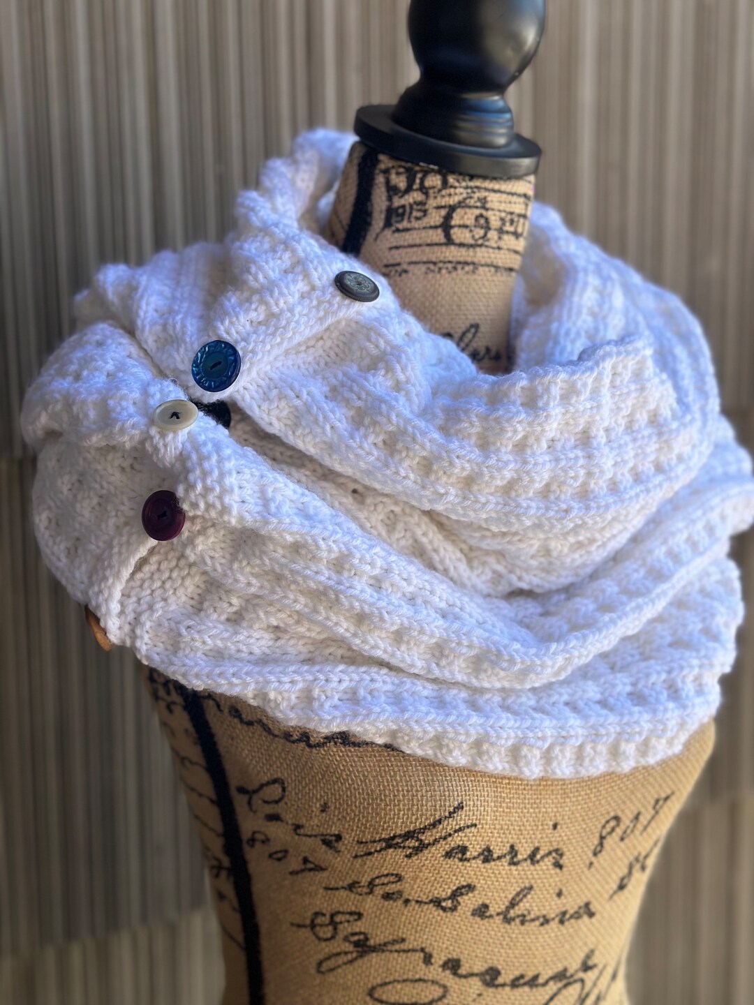 Thick Neck Warmer Smoke Ring Cowl in White - Etsy