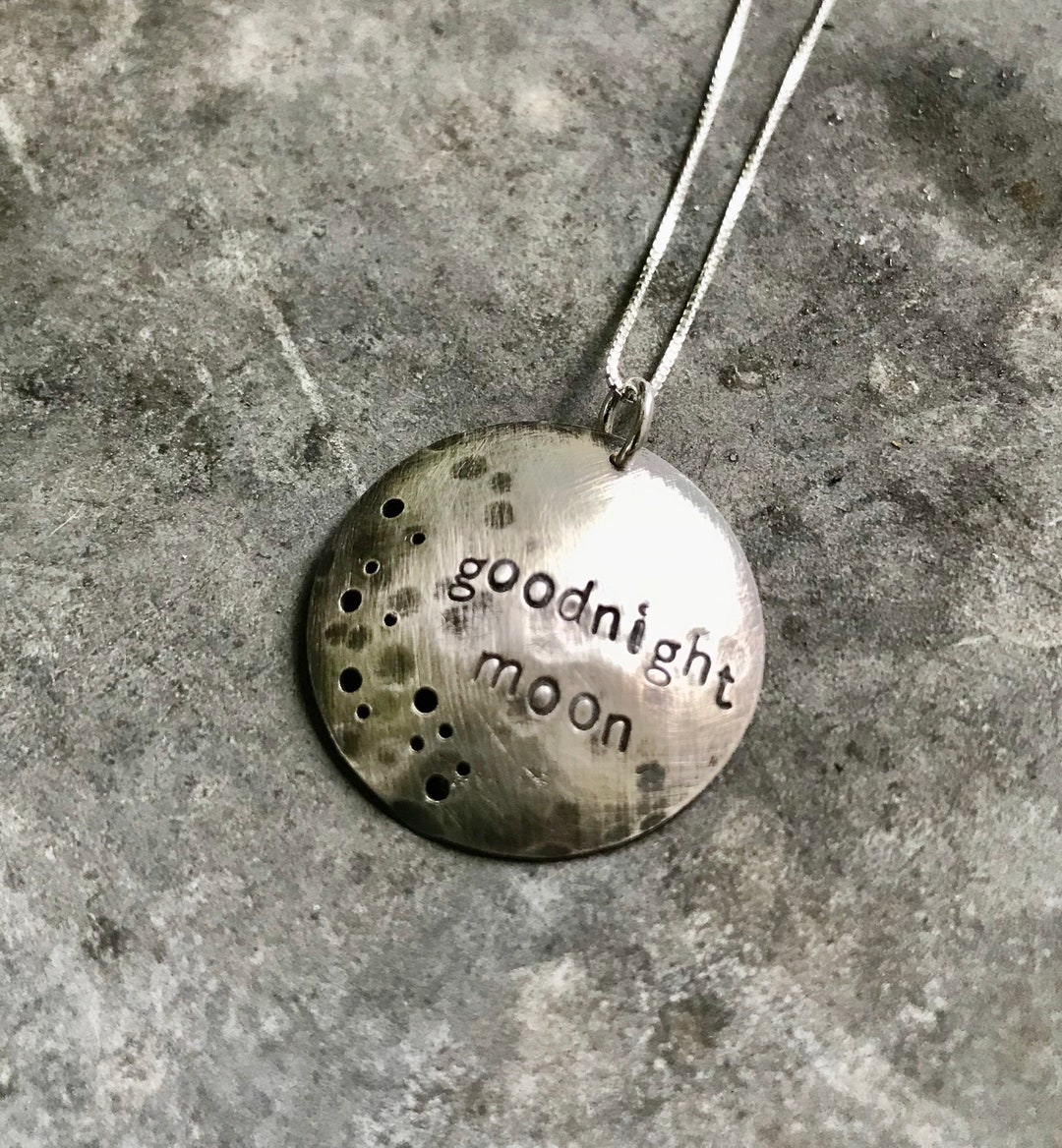 Goodnight Moon Stamped Sterling Necklace - Etsy