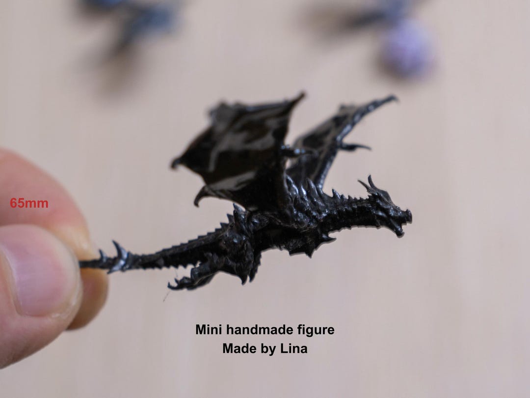 Mini Handmade Dragon Figure Fire Dragon and Ice Dragon Dungeons and ...