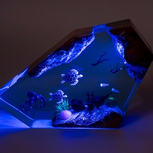Turtles Resin Lamp, Sea Coral Night Lights, Unique Epoxy Lamp for ...