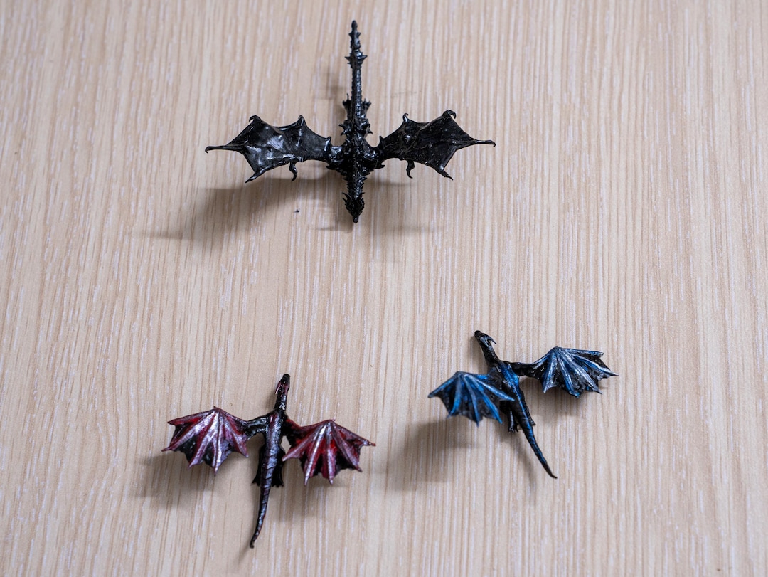 Mini Handmade Dragon Figure Fire Dragon and Ice Dragon Dungeons and ...