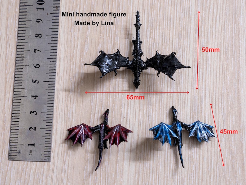 Mini Handmade Dragon Figure Fire Dragon and Ice Dragon Dungeons and ...