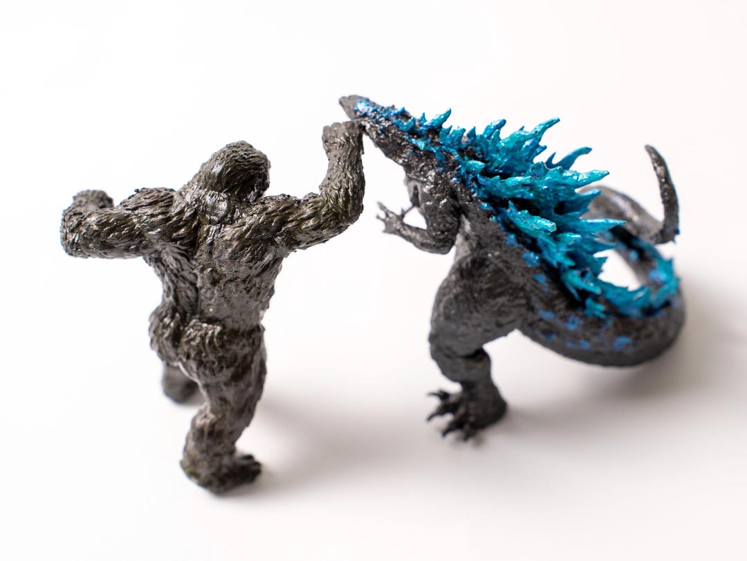 Mini Handmade God.zilla Vs Kong. Figure Unique Hand Painted Miniature - Etsy