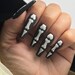 Skeleton Bones Press on Nails | Halloween Fake Nails | Hand-made Glue ...