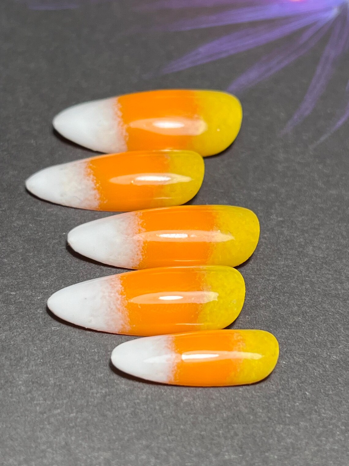 Candy Corn Sweeties Press on Nails Halloween Fake Nails Spooky Glue on ...