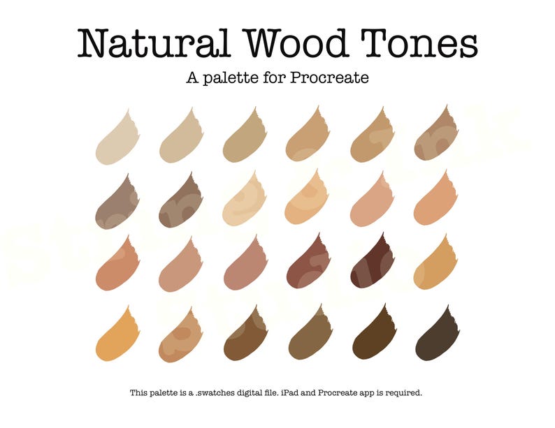 Natural Wood Tones Colour Palette for Procreate - Etsy