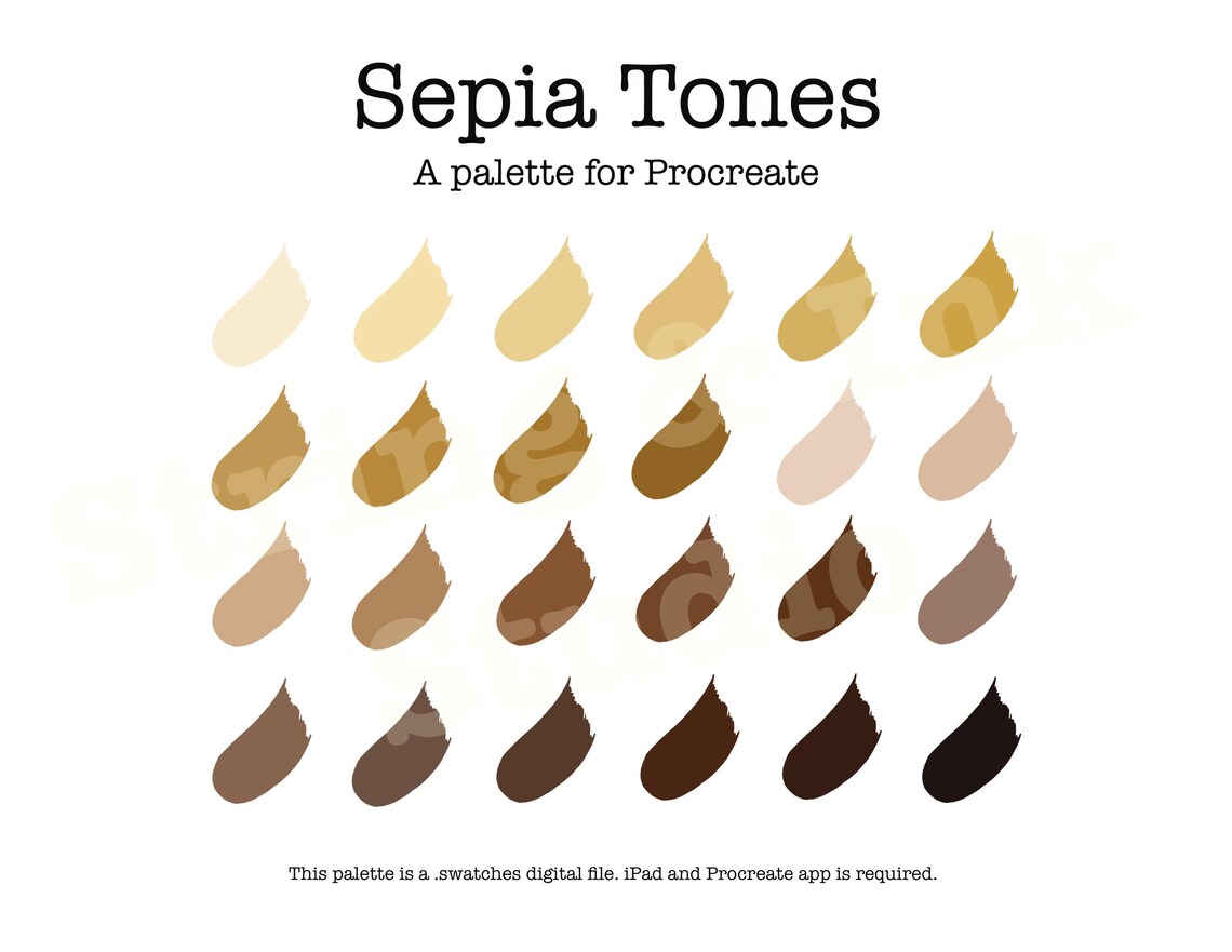 Sepia Tones Colour Palette for Procreate - Etsy