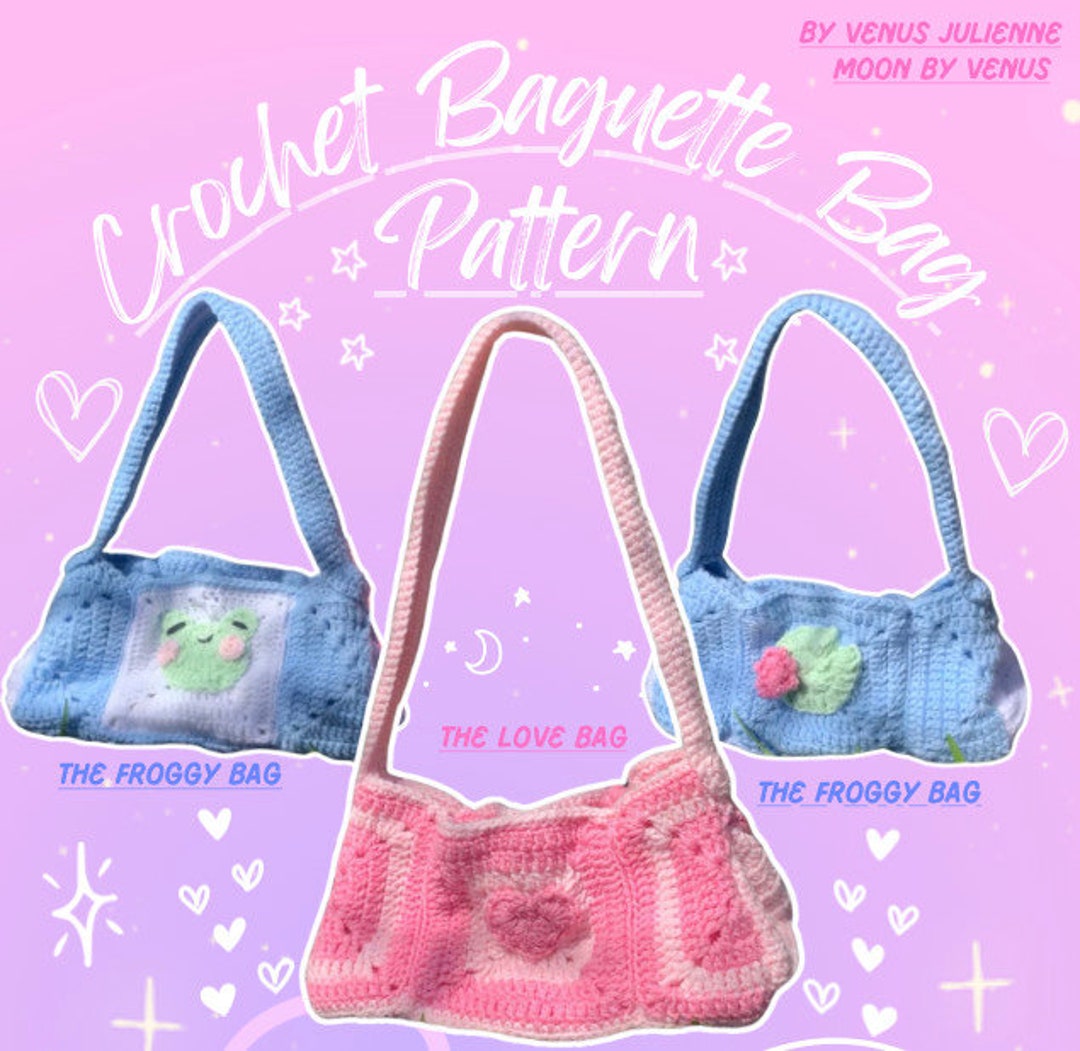 Handmade Crochet Baguette Bag Pattern, Coquette Crochet Bag Pattern ...