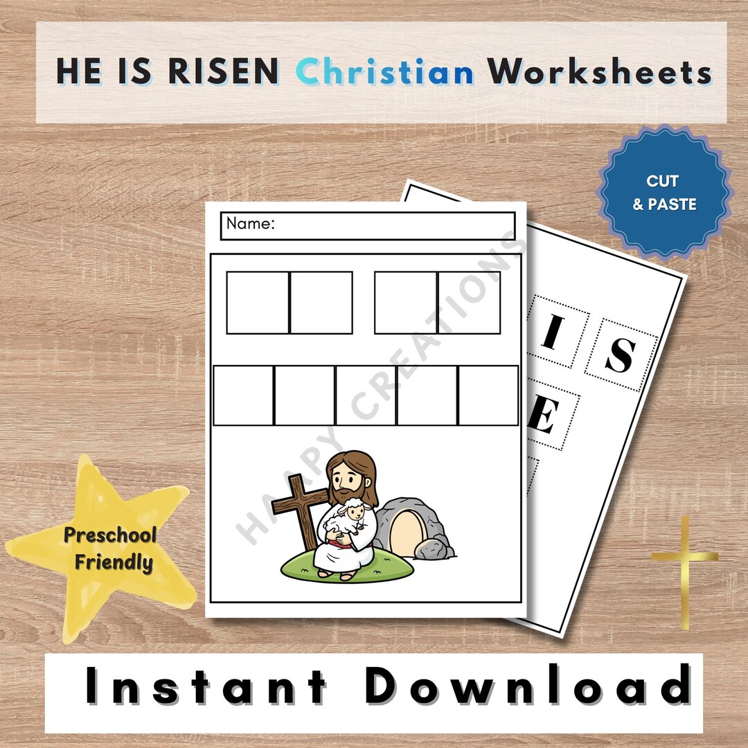 HE IS RISEN Worksheet, Cutout Resurrection Worksheet, Christian ...