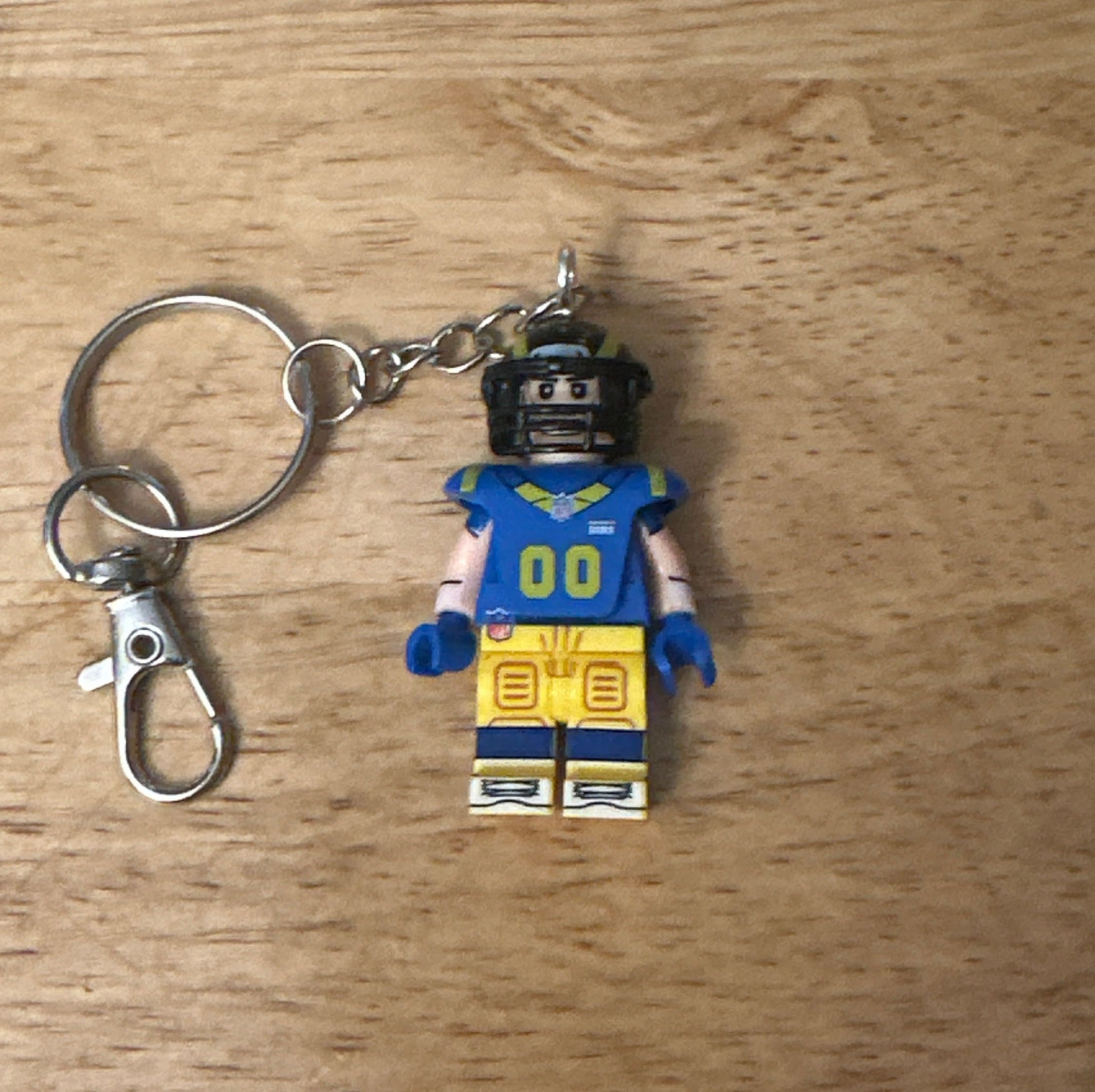 Rams Keychain: Made With Lego Inspired Minifigure - Etsy