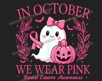 In October We Wear Pink Png, Retro Breast Cancer Png, Breast Cancer ...