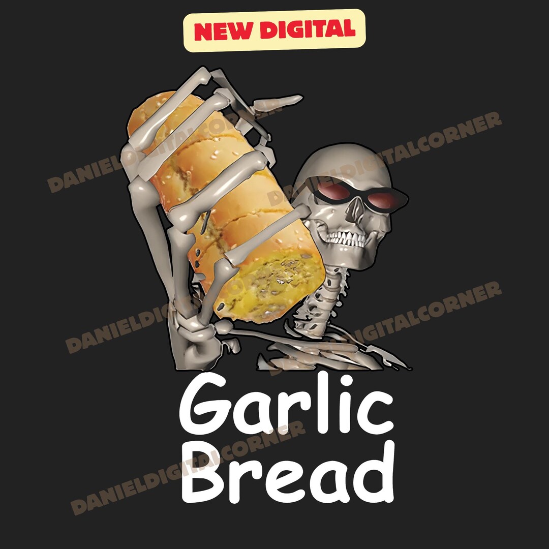 Gothic Garlic Bread Retro Digital Svg, Skeleton Food Lover Digital Svg ...