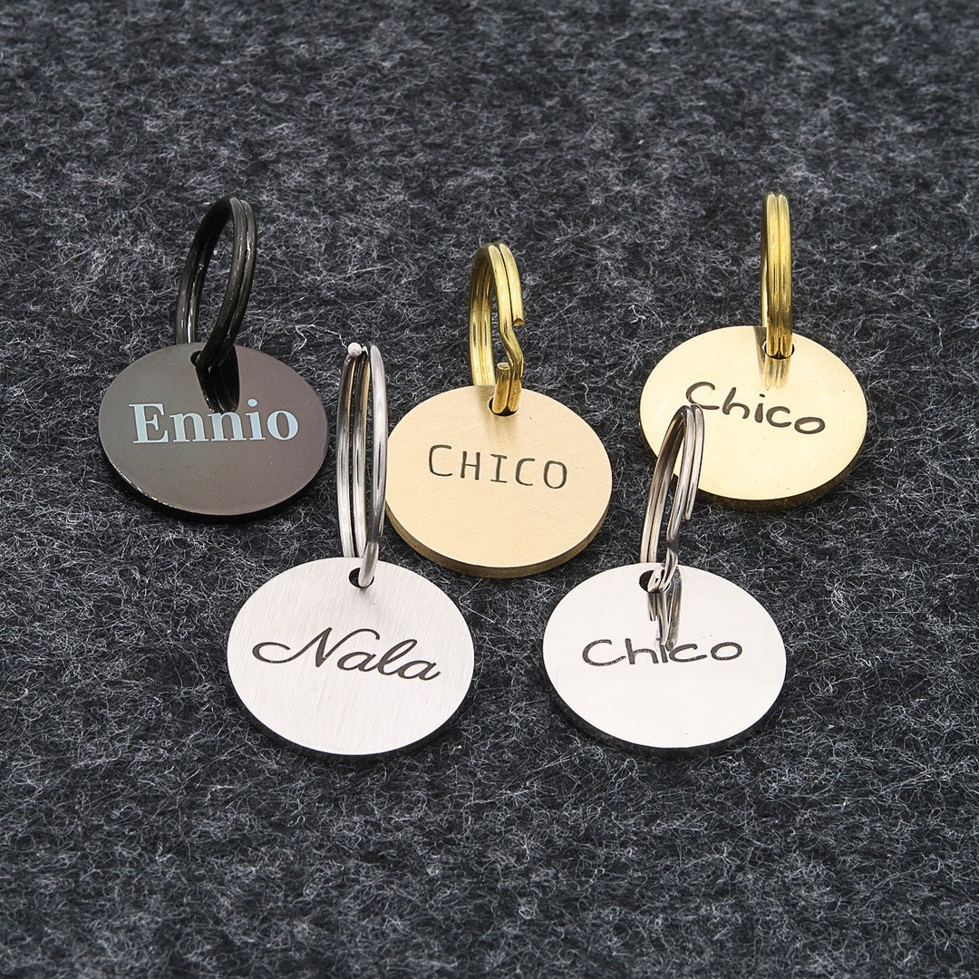 Engraved Dog Tag, Personalized With Name and Phone Number, Round, 25 Mm ...