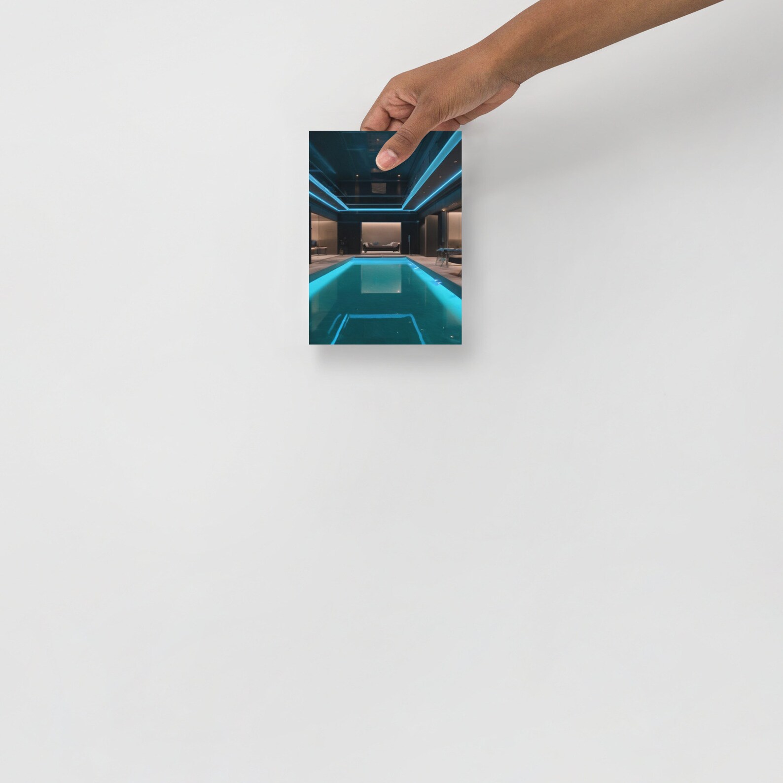 Aesthetic Blue Neon Night Swimming Pool - Etsy