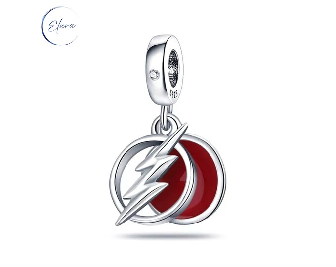 DC Comics Flash Logo Double Dangle Charm - 925 Sterling Silver Disc ...