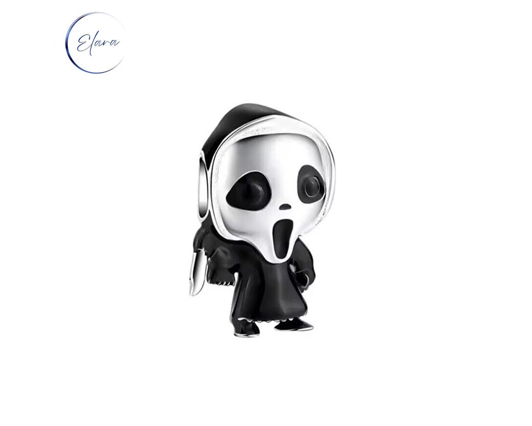 Scream Ghostface Charm Horror Movie 925 Sterling Silver Charm for ...