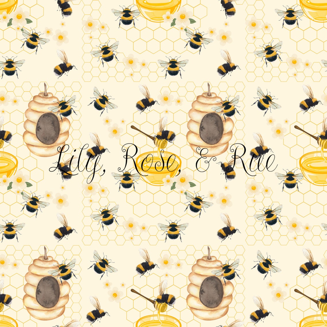Bee Honey Hive Spring Seamless Digital File 4 Backgrounds Included - Etsy